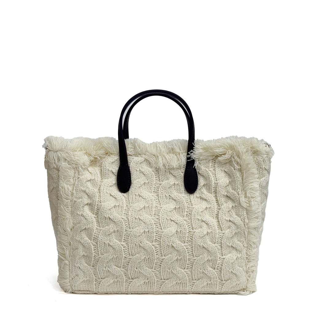 Borsa a mano SAINT BARTH COLETTE WOOL BRAID - Panna 00281I price online