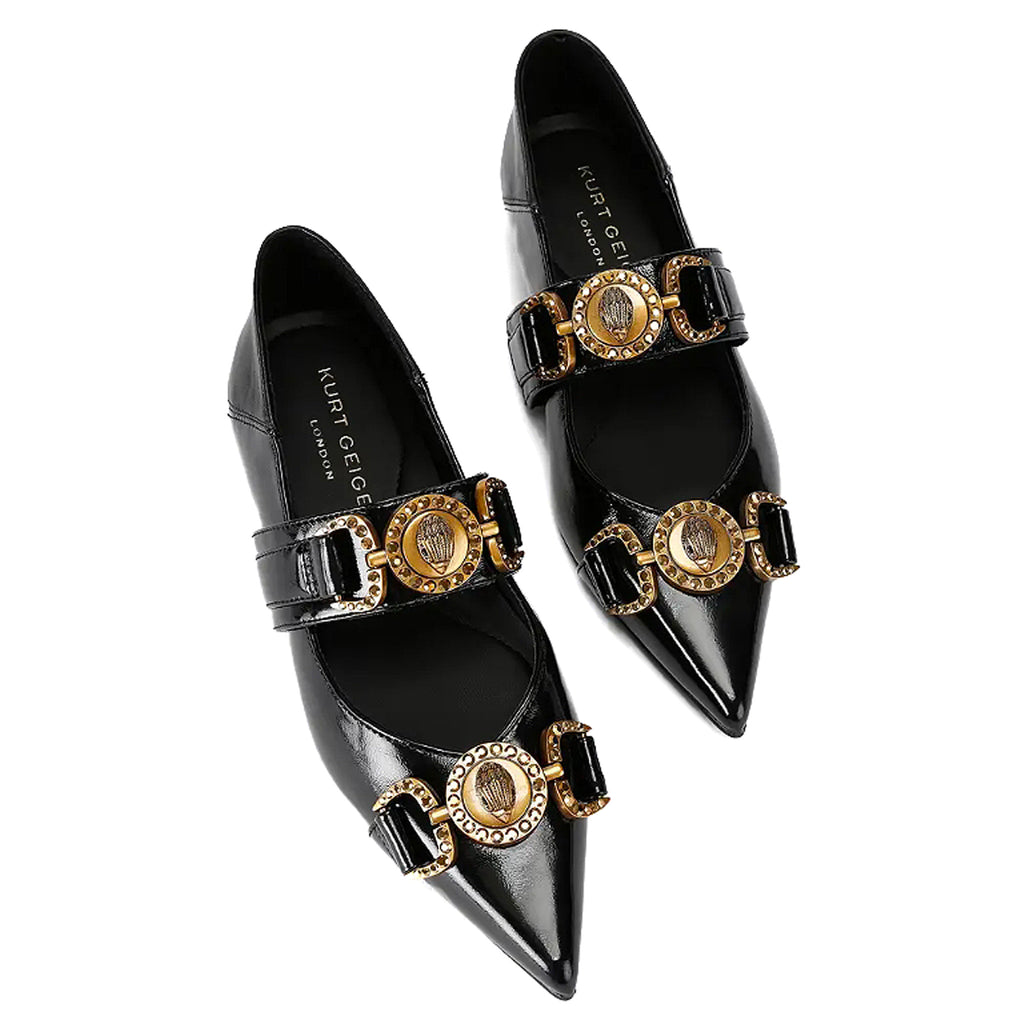 Ballerina slip on KURT GEIGER MANSION Point Slip on - Black Patent ...